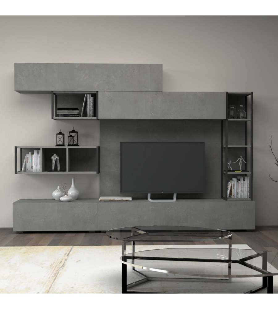 Parete Attrezzata Tronador 260 Cm. Beton