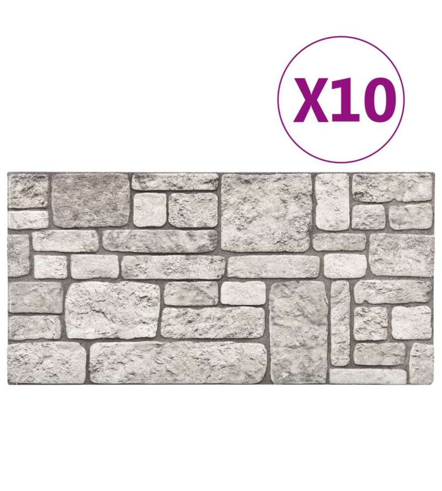 Pannelli Murali 3d Con Design A Mattoni Grigio 10 Pz Eps
