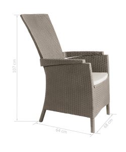Keter Sedie Da Giardino Reclinabili Vermont 2 Pz Cappuccino